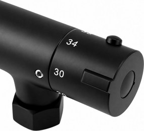 Erga Dubaj, sprchový set s termostatickou baterií a hlavovou sprchou 30 cm, černá matná, ERG-YKA-BP.DUBAJ-THERM-30-BLK