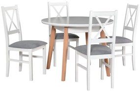 Jídelní stůl OSLO 4 + doprava zdarma deska stolu přírodní buk, podstava stolu grafit, nohy stolu bílá