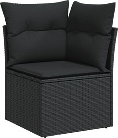 10dílná zahradní sedací souprava s poduškami černá polyratan 3256041