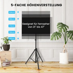 Costway Výškově nastavitelný televizní stojan pro 21–47 palcové plazmové/LCD/LED