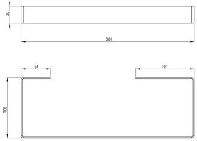 Deante Mokko příslušenství, držák na ručníky 300mm, černá matná, ADM_N611