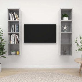 Nástěnné TV skříňky 2 ks betonově šedé dřevotříska 3079866