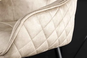 Designová barová židle Natasha šampaňský samet