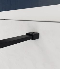 Erga Paris, sprchová zástěna Walk-In 30x200 cm, 8mm šedé sklo, černý profil, ERG-V02-PARIS-030x200-GR-BK
