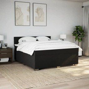 Box spring postel s matrací černá 180x200 cm textil 3288269