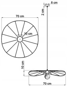 Černé závěsné svítidlo ø 70 cm Elliot – Sollux