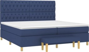 Box spring postel s matrací modrá 200x200 cm textil 3137427