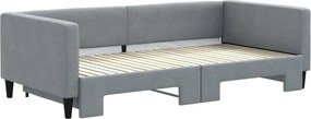 Válenda s přistýlkou světle šedá 100 x 200 cm textil 3196583