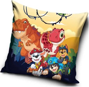 Velurový polštář Tlapková patrola: Dinosauří film - Paw Patrol: The Dino Movie - motiv Dinosauří výprava - 40x40 cm