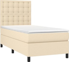 Box spring postel s matrací krémová 100 x 200 cm textil 3142078