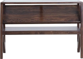 Konzolový stolek se skleněnou deskou v tmavě přírodní barvě 41x119 cm Yuki – Light &amp; Living