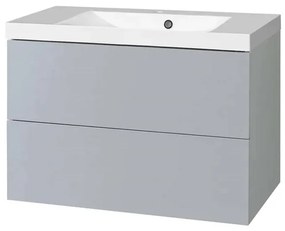 Mereo, Aira, koupelnová skříňka s umyvadlem z litého mramoru 81 cm, šedá CN731M
