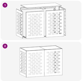vidaXL Ochrana klimatizace Antracit 100 x 50 x 70 cm Ocel
