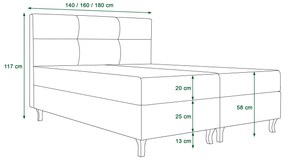 Manželská postel Boxspring 140 cm Lumba (olivová) (s matrací a úložným prostorem). 1046674
