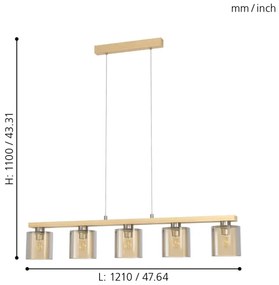 Eglo 901292 - Lustr na lanku CASTRALVO 5xE27/28W/230V