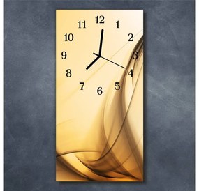 Nástěnné hodiny obrazové na skle - Abstrakt zlatý