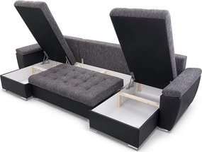 Casarredo - Komfort nábytek Rozkládací sedací souprava do U PETER s úložným prostorem, Soft17/Lawa9
