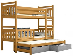 Patrová postel MASIV-V 004 90x190 cm  borovice masiv - OLŠE