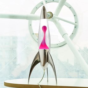 Mathmos Telstar, originální lávová lampa, 1x28W, čirá s růžovou lávou, 50cm