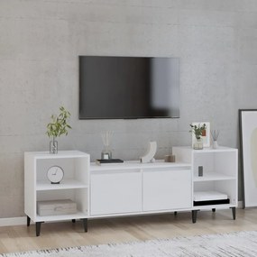 TV skříňka bílá s vysokým leskem 160x35x55 cm kompozitní dřevo