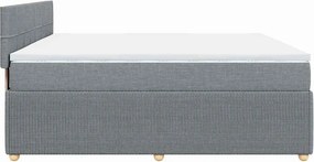 Box spring postel s matrací světle šedá 200 x 200 cm textil 3289863
