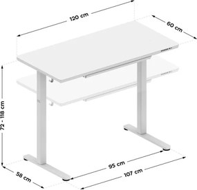Elektrický výškově nastavitelný stůl Mark Adler Leader 8.5 bílý