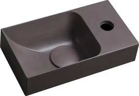 Sapho Sapho, PICCOLINO betonové umyvadlo 30,8x17cm, baterie vpravo, tmavě hnědá, PK30515