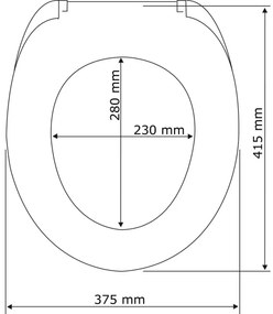 WENKO 22403100-WC sedátko SAMOS 44,5x37,5 cm modrá/stříbrná
