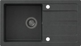 Černý kuchyňský granitový dřez QUADRON GO- MAX + BATERIE