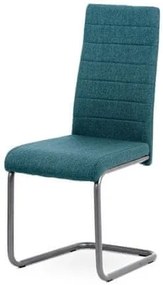 Autronic Moderní jídelní židle Židle jídelní, modrá látka, kov antracit (DCL-400 BLUE2)