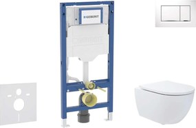 SANITINO - Set předstěnové instalace, klozetu Oudee a sedátka softclose, tlačítko Sigma20, bílá/chrom SANI11CA31155