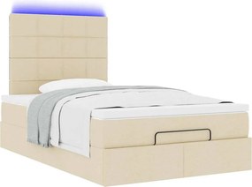 Osmanský rám postele s matrací krémově 120x200cm textil 3314001