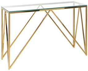 Skleněný konzolový stolek zlatý WESO Beliani
