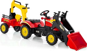 Costway 3-in-1 Rypadlo s pojezdem pro děti Buldozer s 6 koly Odnímatelný přívěs