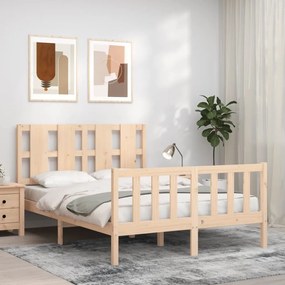 vidaXL Rám postele s čelem 120 x 200 cm masivní dřevo [3192229] Barva: Přírodní