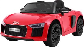 Ramiz Elektrické autíčko Audi R8 Spyder pro děti červené + dálkové ovládání + EVA + pomalý start + rádio MP3 + LED