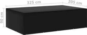 Plachty na zahradní nábytek 2 ks 12 oček 325 x 205 x 90 cm 3082842