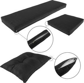 Zahradní ratanový set, světle hnědá/černá, MADUL
