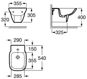 Roca Debba Bidet závěsný A355995000