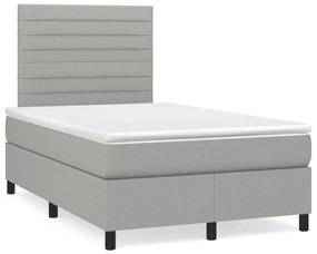Box spring postel s matrací světle šedá 120x190 cm textil