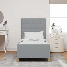 Rám postele s čelo Světle šedá 90 x 190 cm textil 3344690