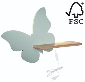 Candellux LED Dětské nástěnné svítidlo s poličkou BUTTERFLY LED/5W/230V zelená/dřevo CA0770