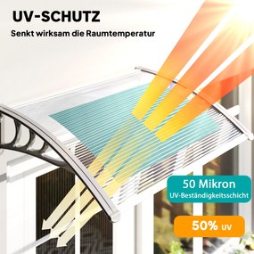 Outsunny stříška na vchodové dveře 100 x 75 cm stříška z hliníku a polykarbonátu s UV ochranou stříška na vchodové dveře na balkon, ochrana proti slu…