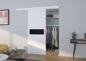 Posuvné dveře KLÁRA - Bílá / Černé sklo - 90cm