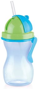 Dětská láhev s brčkem BAMBINI 300 ml, zelená, modrá