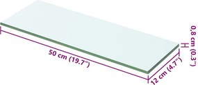 Policové desky 2 ks sklo čiré 50 x 12 cm 3051557