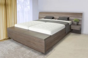Ahorn Dřevěná postel Salina box u nohou oboustranná 190x120 Dub hnědý