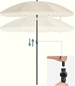 Slunečník 160 cm, UV ochrana UPF 50+, sklopný o 30°, bez základny, béžový&nbsp;