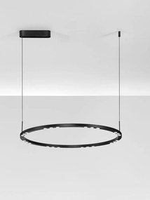 Matně černé hliníkové LED stmívatelné závěsné svítidlo ø 80 cm Lunette – Nova Luce