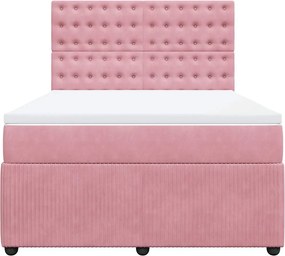 Box spring postel s matrací růžová 140x190 cm samet 3294651